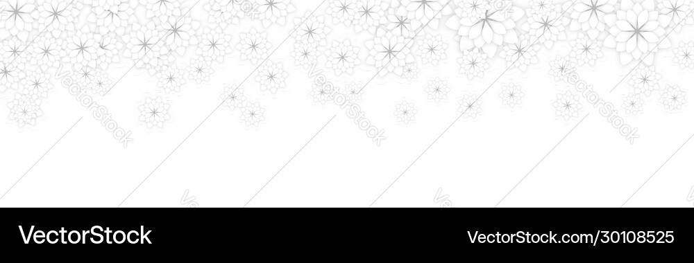 Spring floral banner background design with white Vector Image