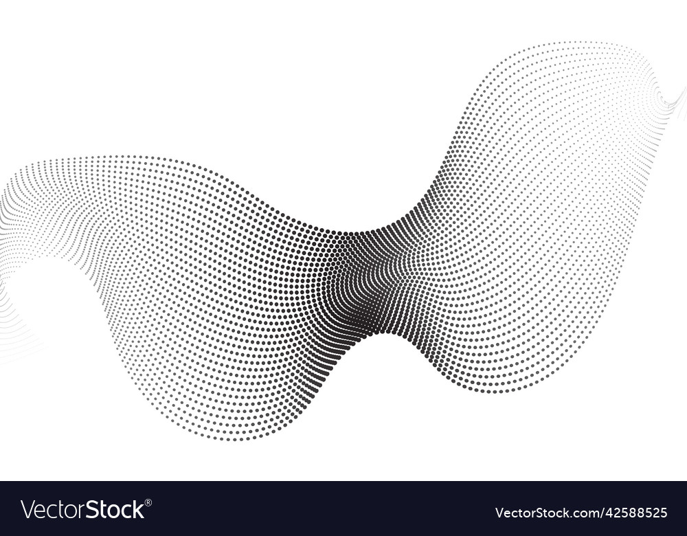 Wavy dot line pattern Royalty Free Vector Image