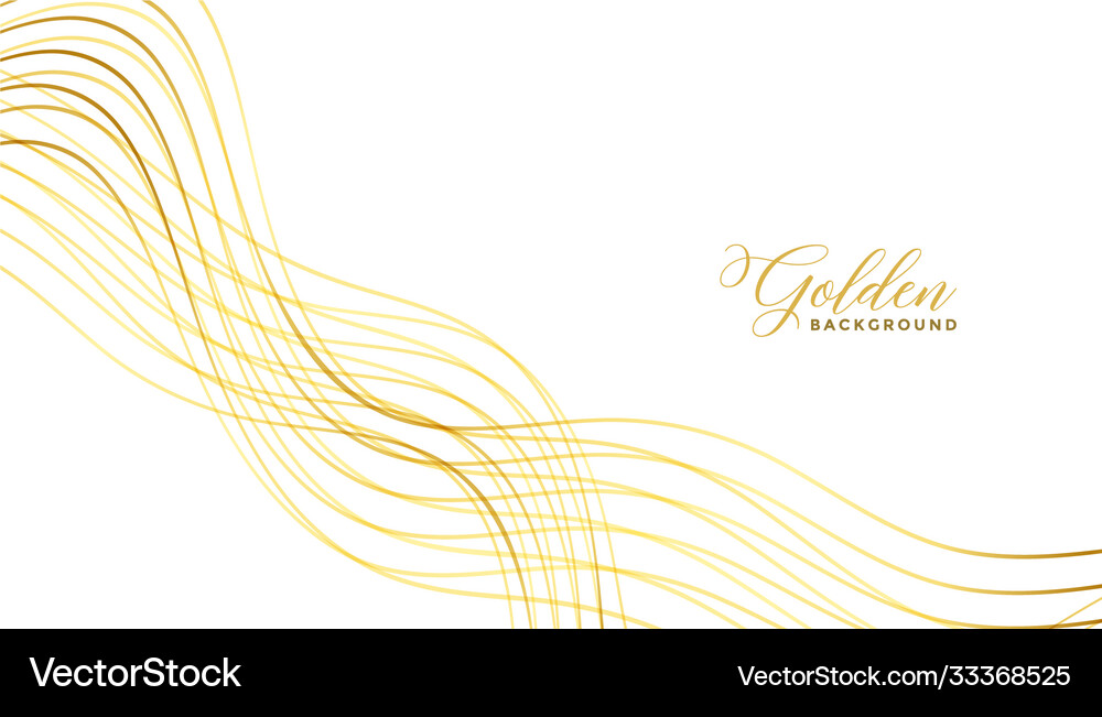 Wavy golden lines premium background design Vector Image