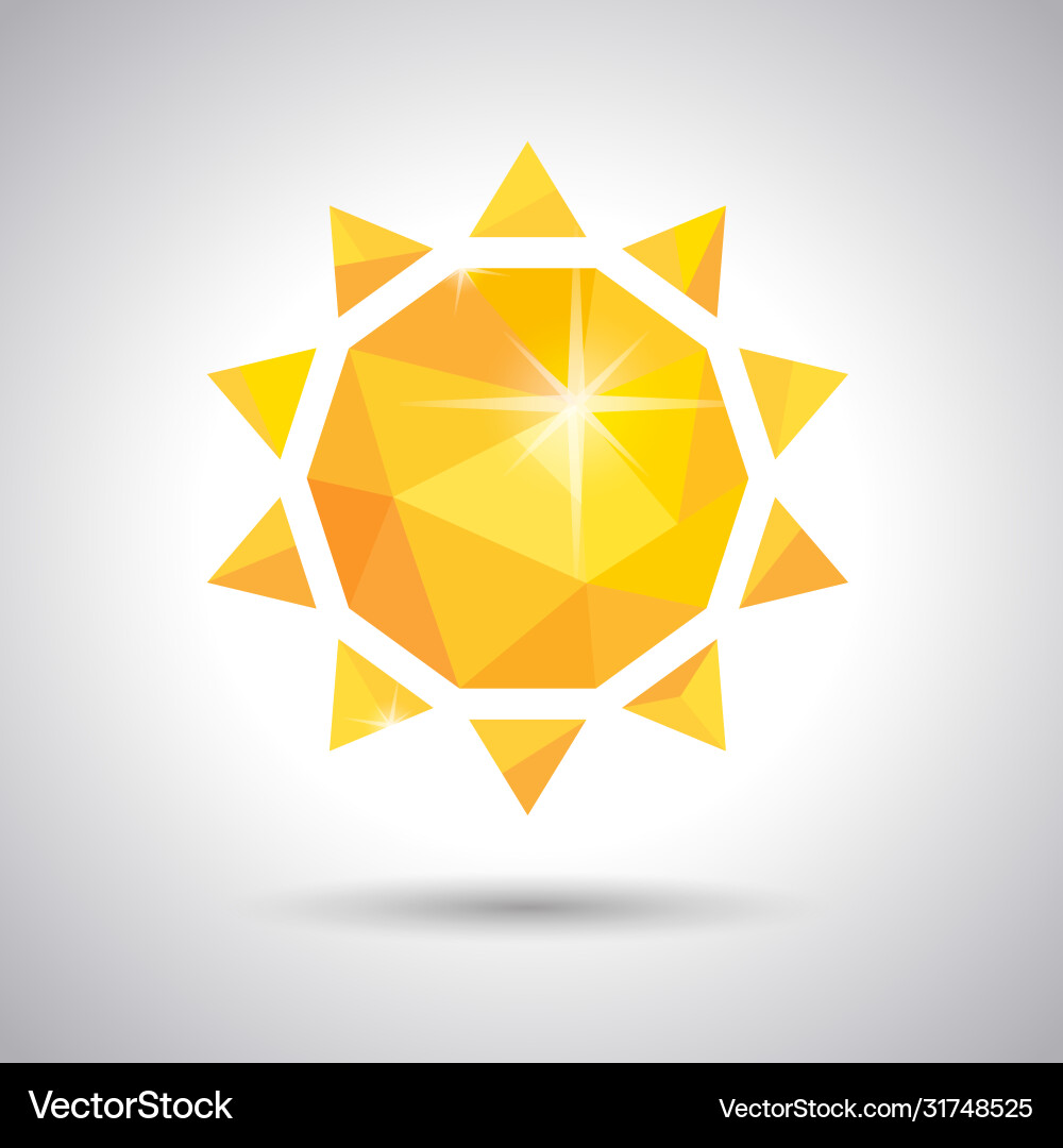 Yellow sun weather icon Royalty Free Vector Image