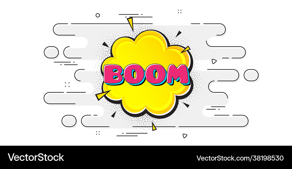 Boom comic cartoon bubble banner discount sticker Vector Image