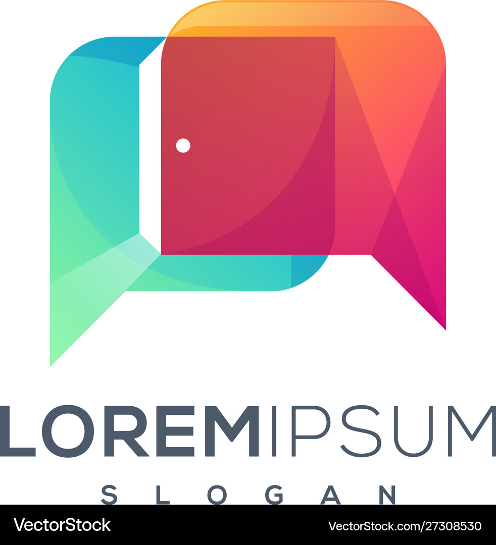 Colorful chat social media logo design Royalty Free Vector