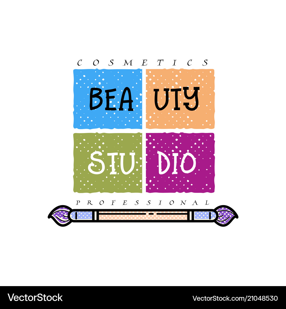 Cosmetics logo handwritten lettering makeup Vector Image