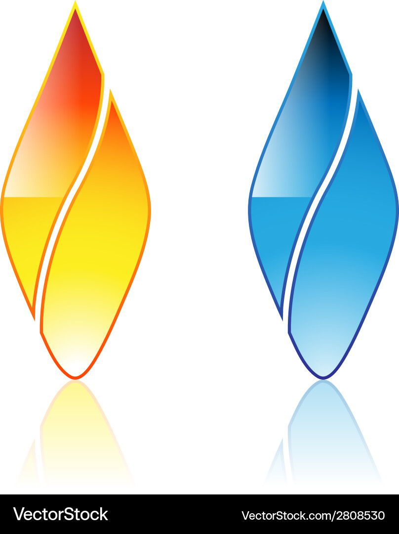 Flame set Royalty Free Vector Image - VectorStock