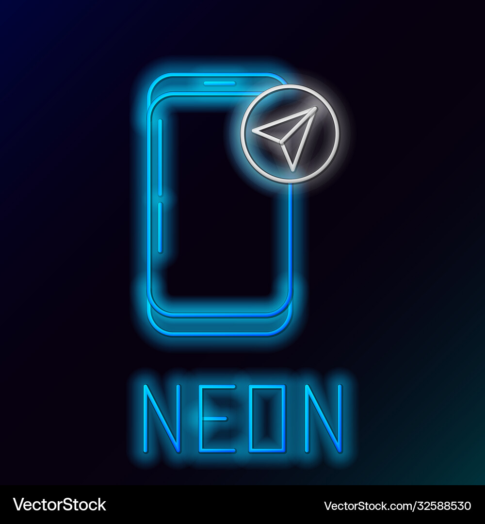 Glowing neon line infographic city map Royalty Free Vector