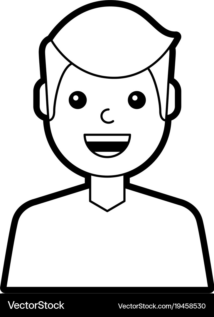 Portrait man laughing happy character Royalty Free Vector