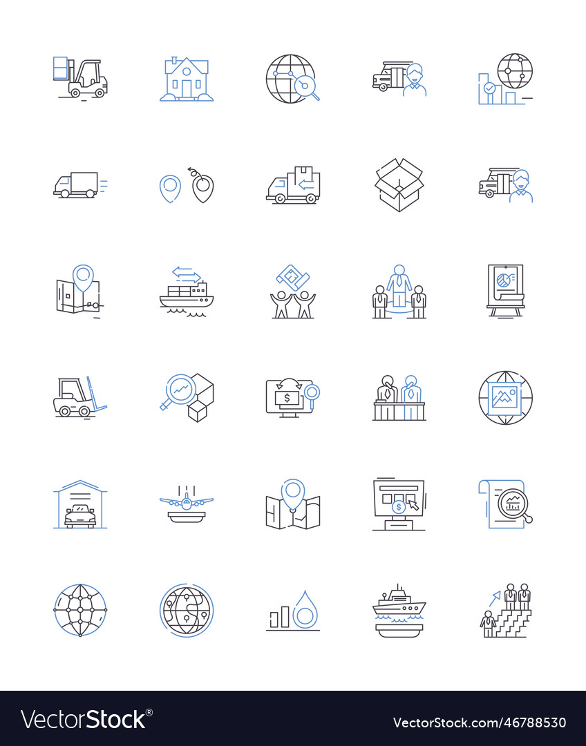 Project management line icons collection Vector Image Project management line icons collection Vector Image