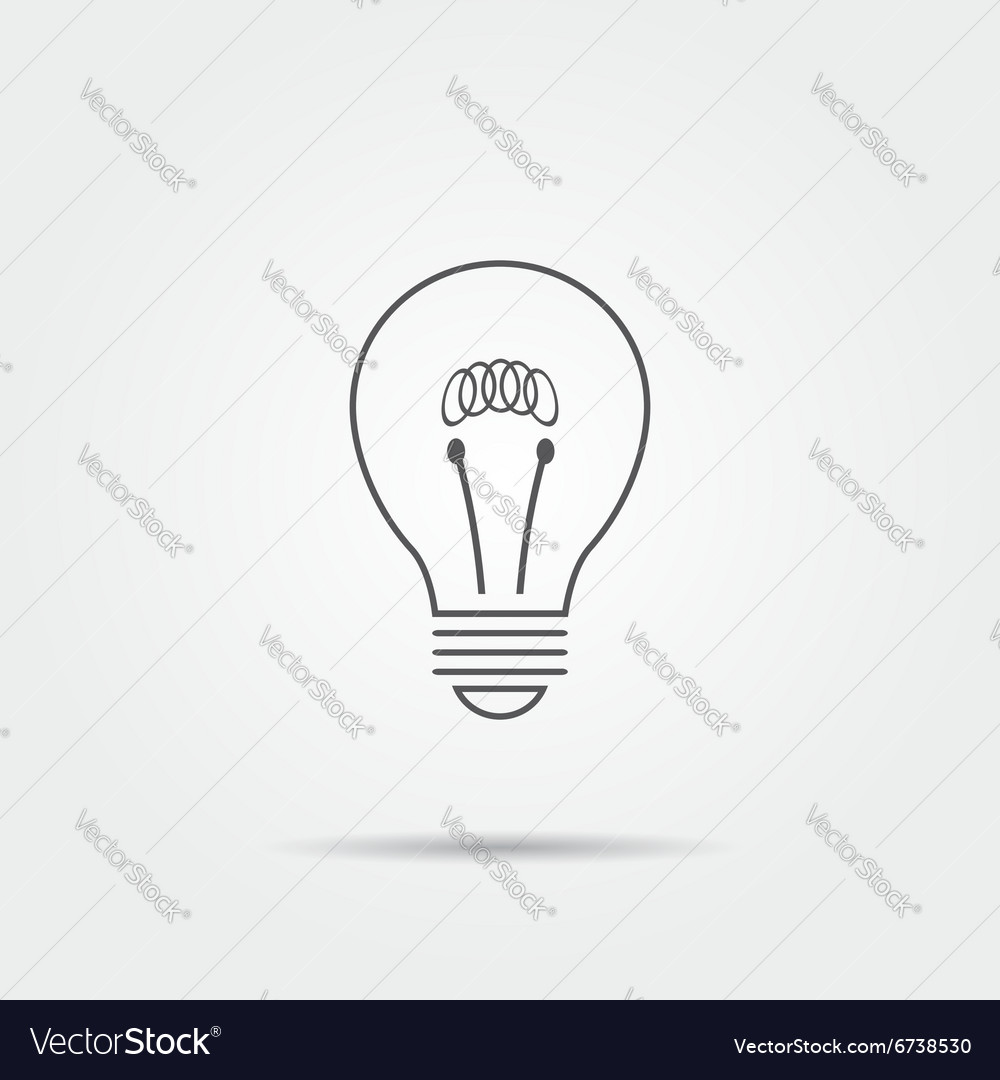 Thin Line Lightbulb Icon Royalty Free Vector Image