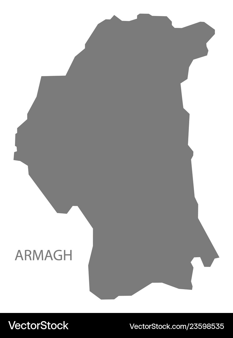 Armagh northern ireland map grey Royalty Free Vector Image