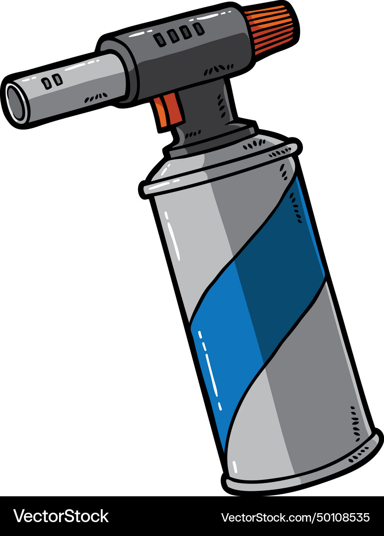 Cartoon culinary blow torch butane Royalty Free Vector Image