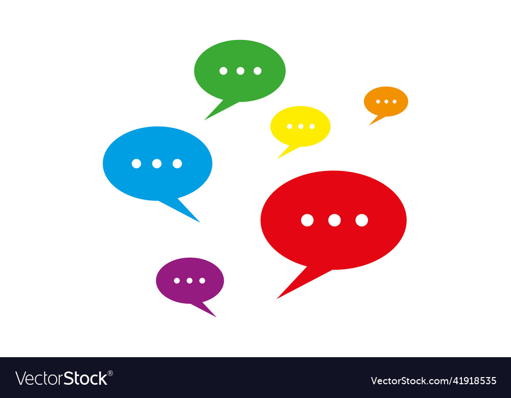 Dialog boxes in chats of different colors icons Vector Image