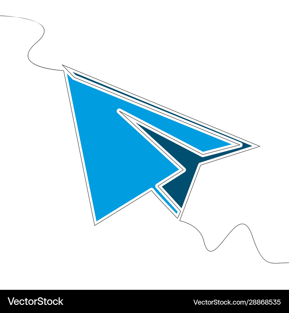 Flat continuous line art paper plane concept Vector Image