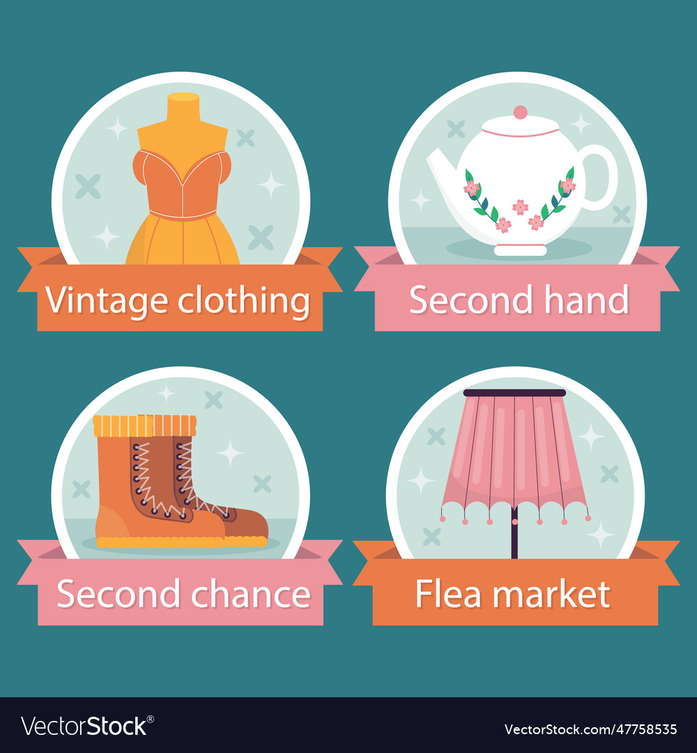 Flat design second hand template Royalty Free Vector Image