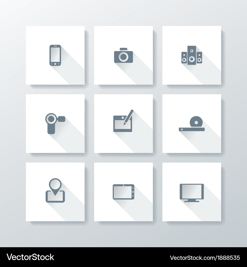 Flat media icon set Royalty Free Vector Image - VectorStock