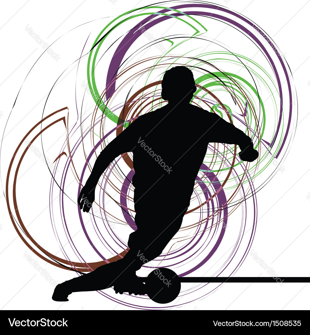Football player in action Royalty Free Vector Image