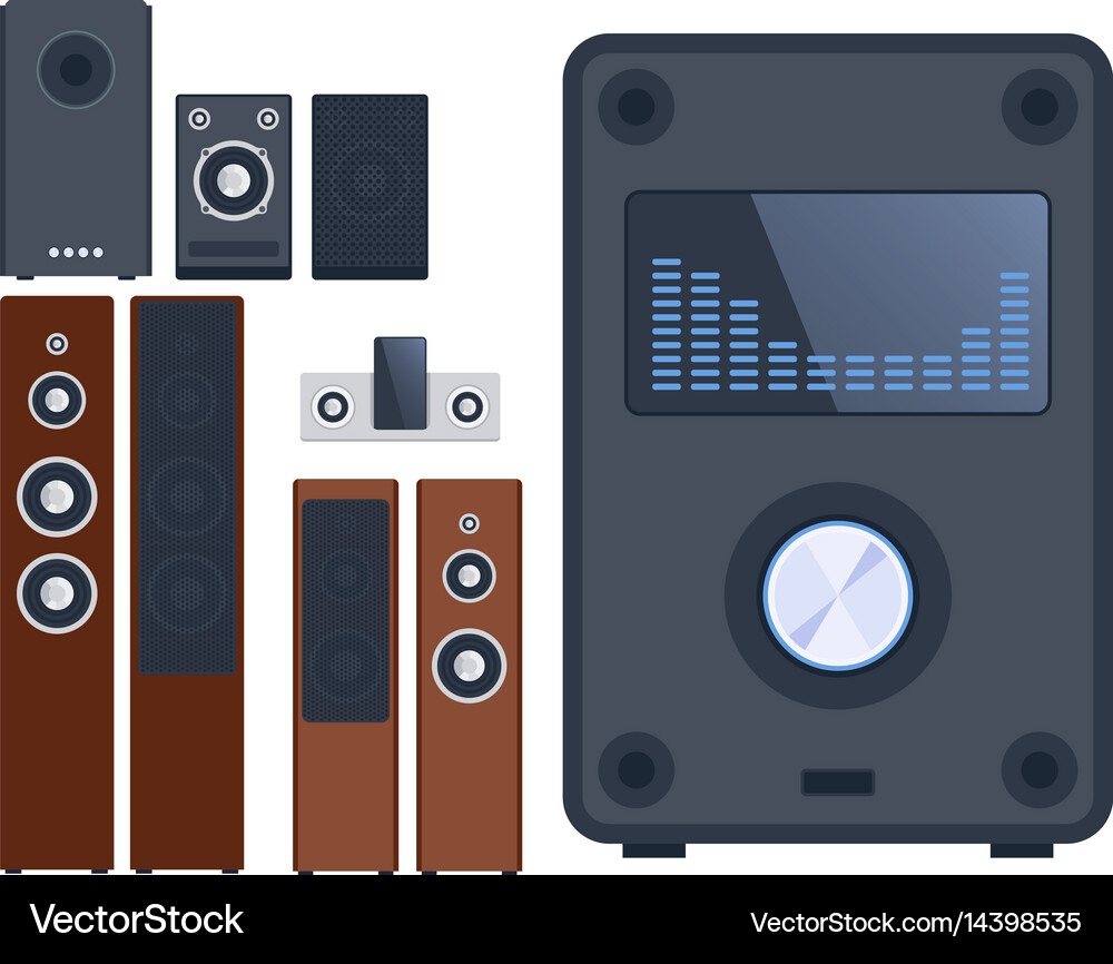 Home sound system stereo flat music Royalty Free Vector