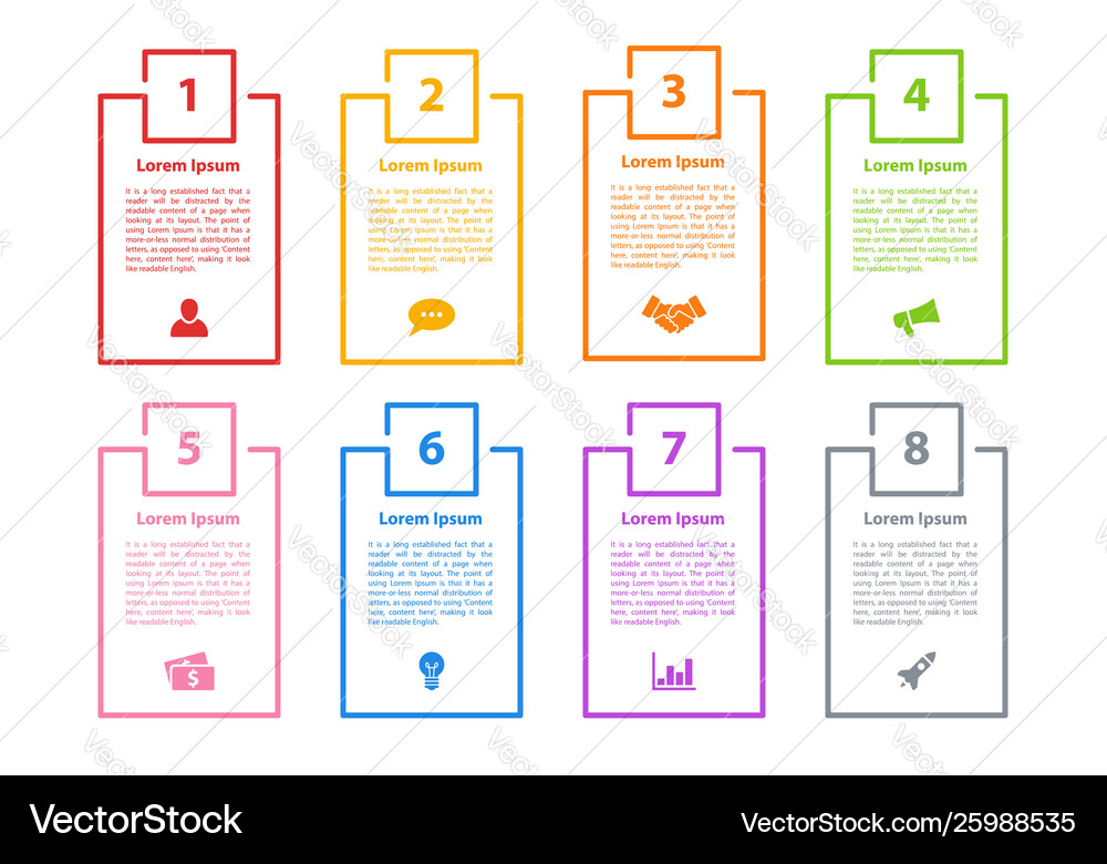 Infographic design business concept with 8 steps Vector Image