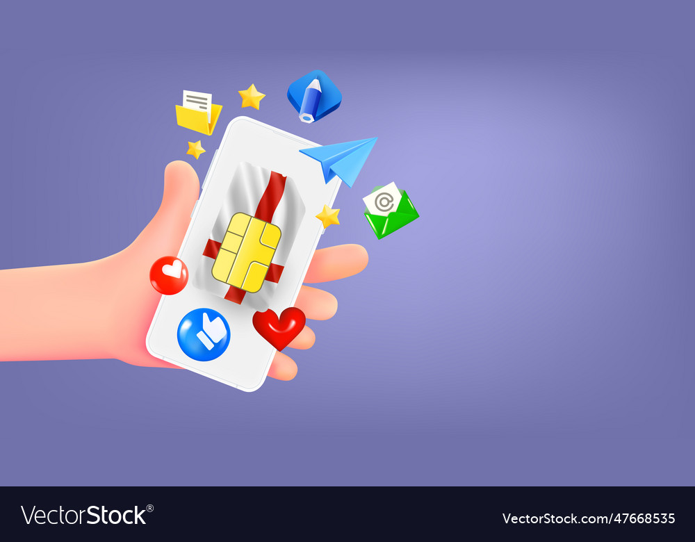 Man holding smartphone with england mobile Vector Image