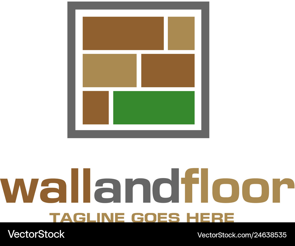 Modern and simple tile wooden flooring logo Vector Image