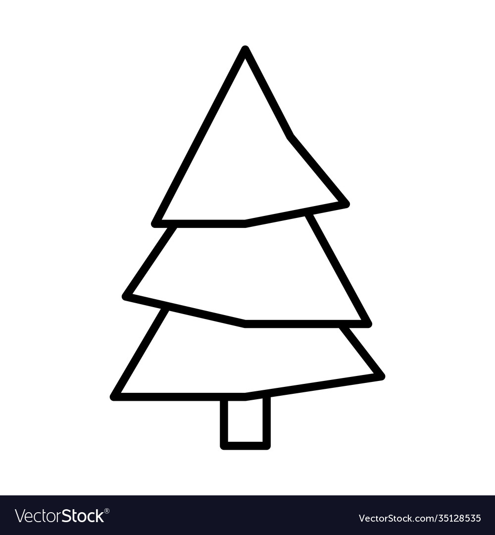 Pine tree plant line style icon Royalty Free Vector Image