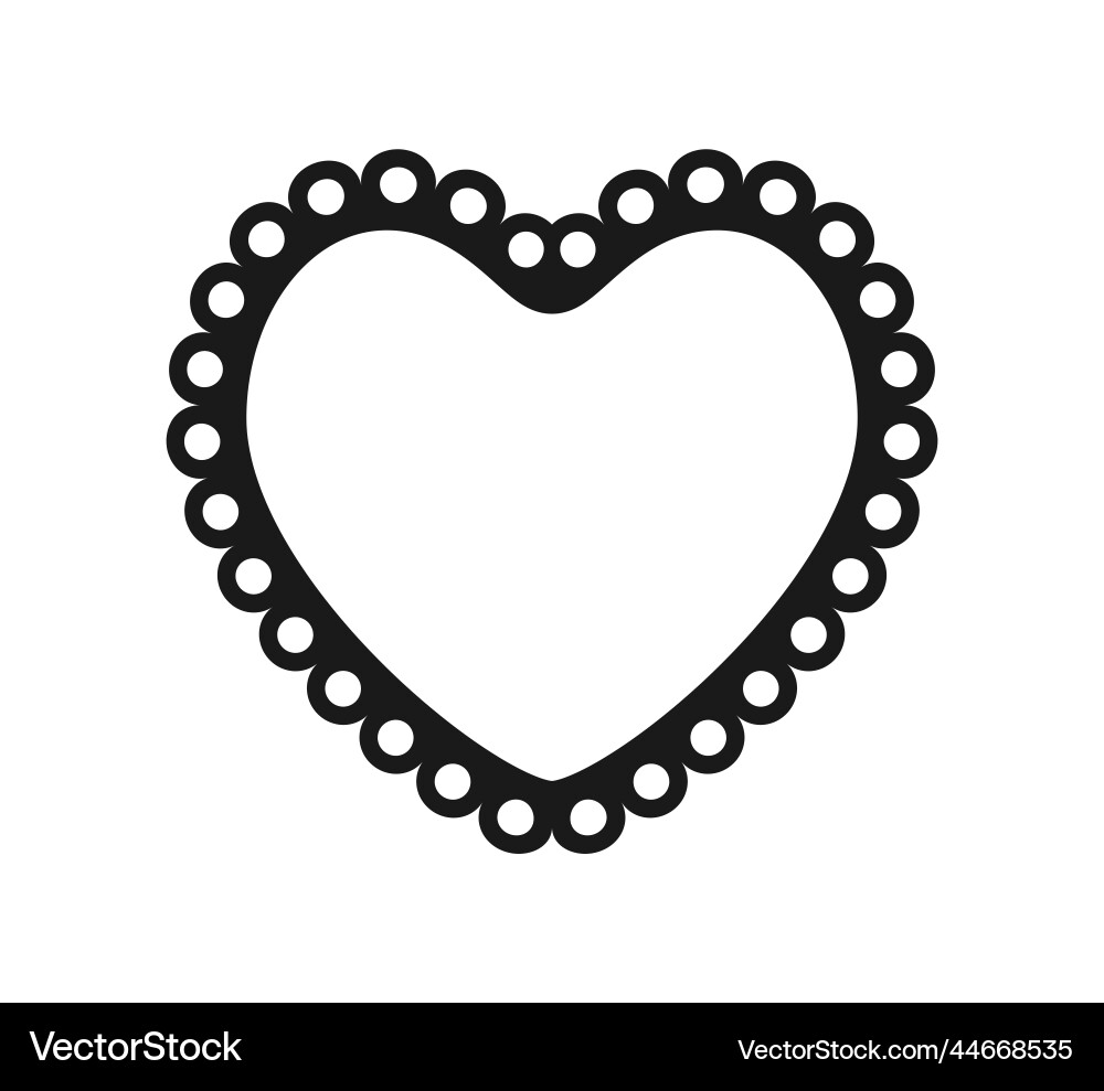 Scalloped edge heart shape simple heart Royalty Free Vector