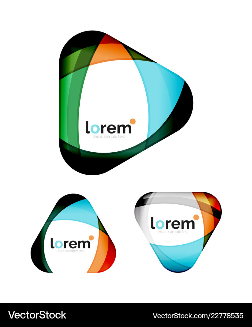 Set of geometric shape convergence logo design Vector Image
