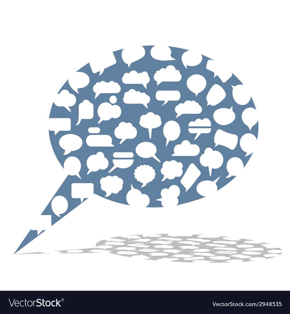 Speech bubble made from small bubbles Royalty Free Vector