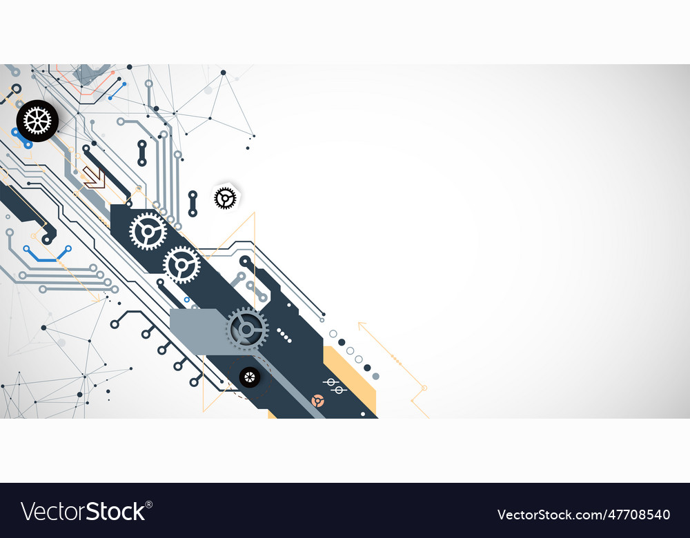 Abstract Technology Circuit Board Communication Vector Image