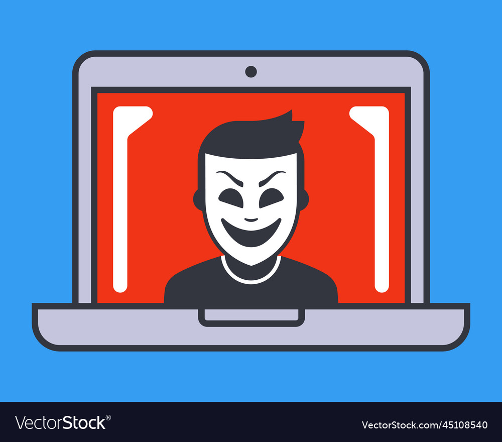 Anonymous person on the internet hacker breaks Vector Image