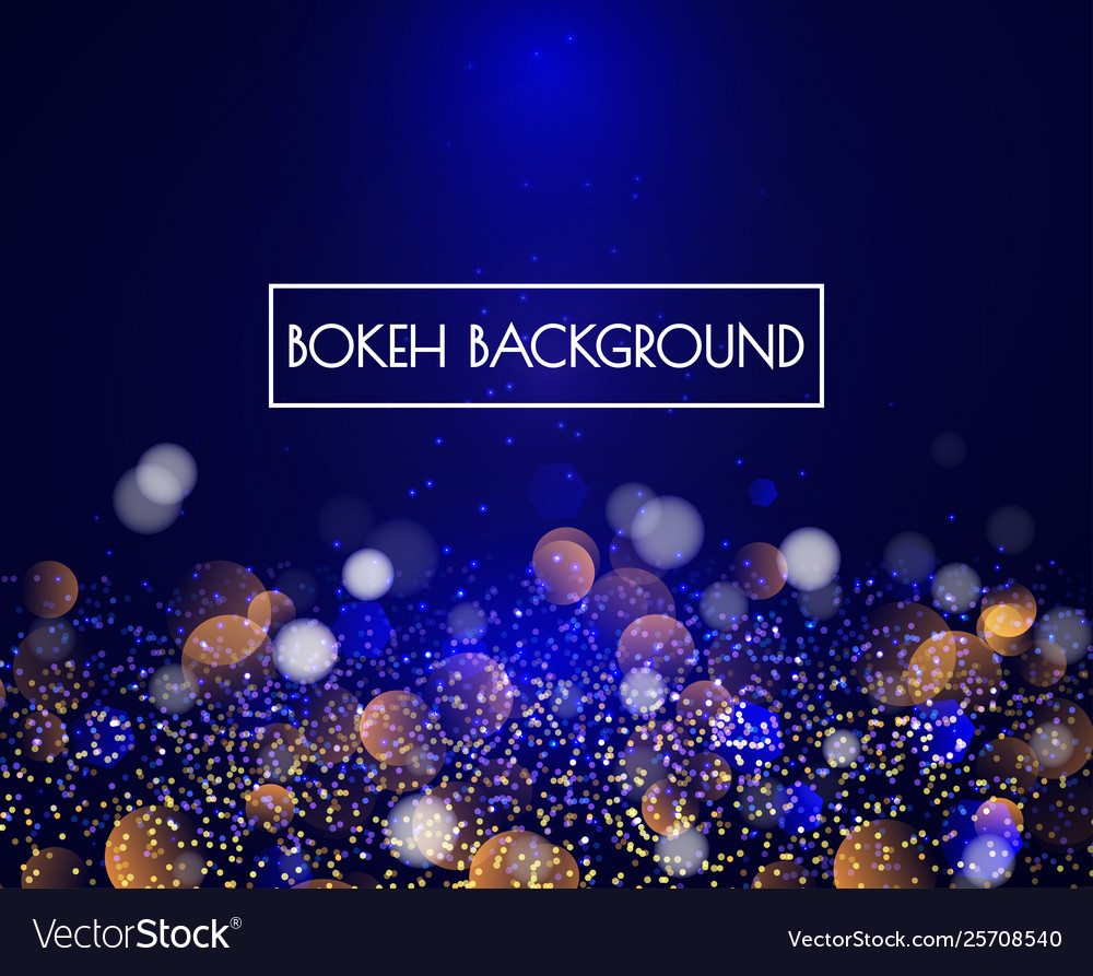 Blue bokeh lights and glitter background Vector Image