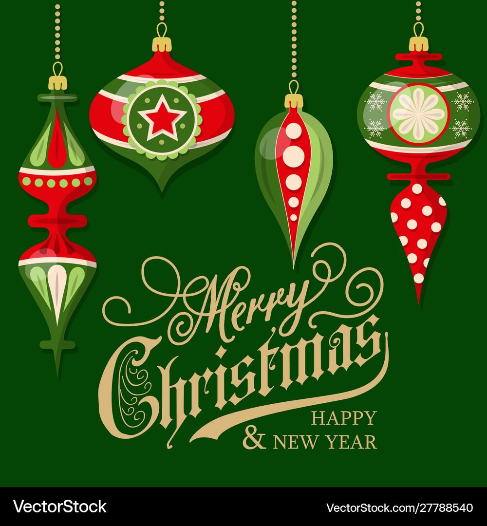 Christmas card with balls background Royalty Free Vector