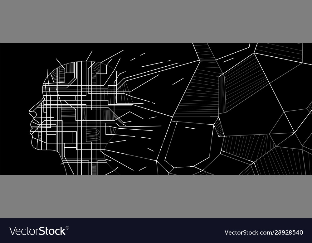 Conceptual technology artificial intelligence Vector Image