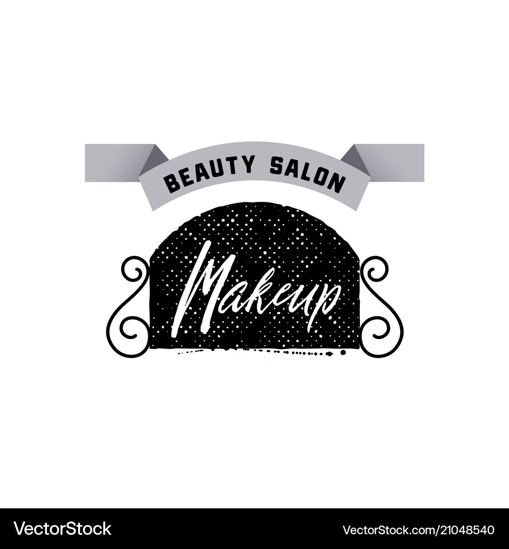 Cosmetics logo handwritten lettering makeup Vector Image