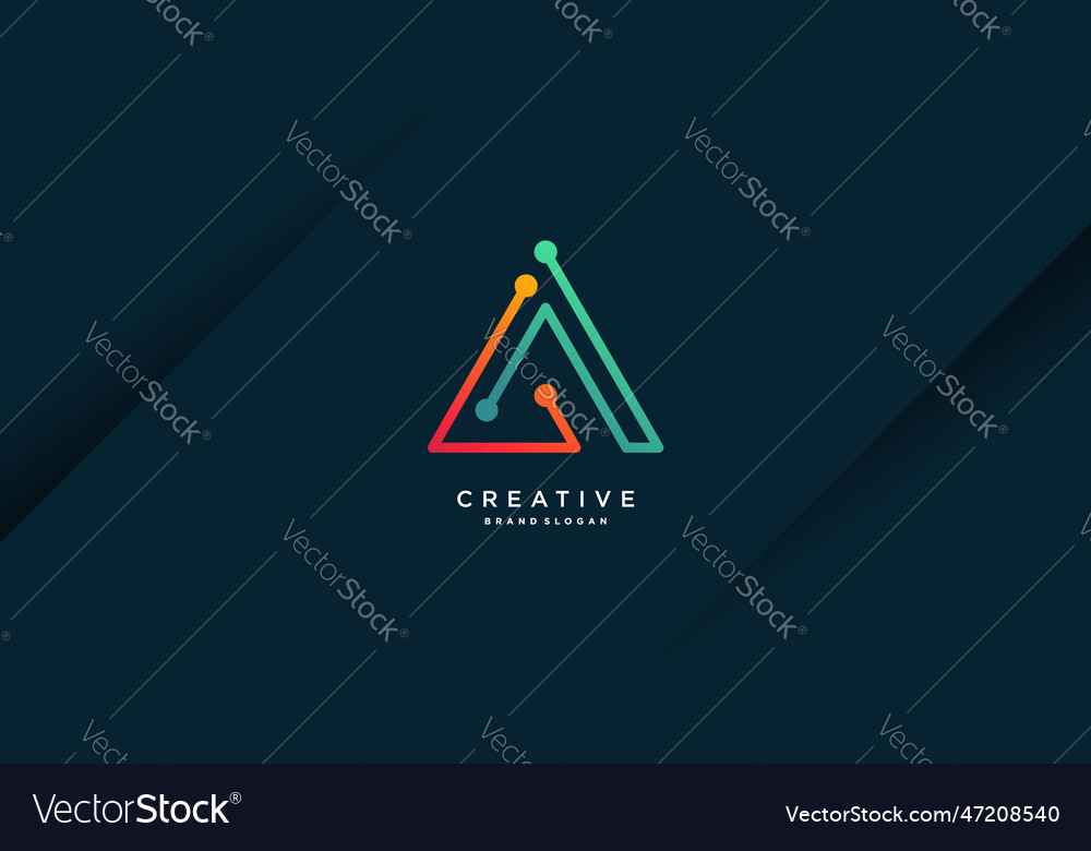 Creative logo technology with triangle shape Vector Image