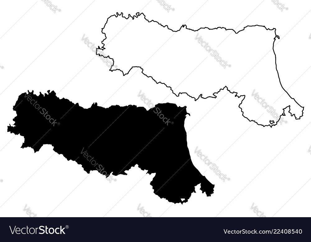Emilia-romagna map Royalty Free Vector Image - VectorStock