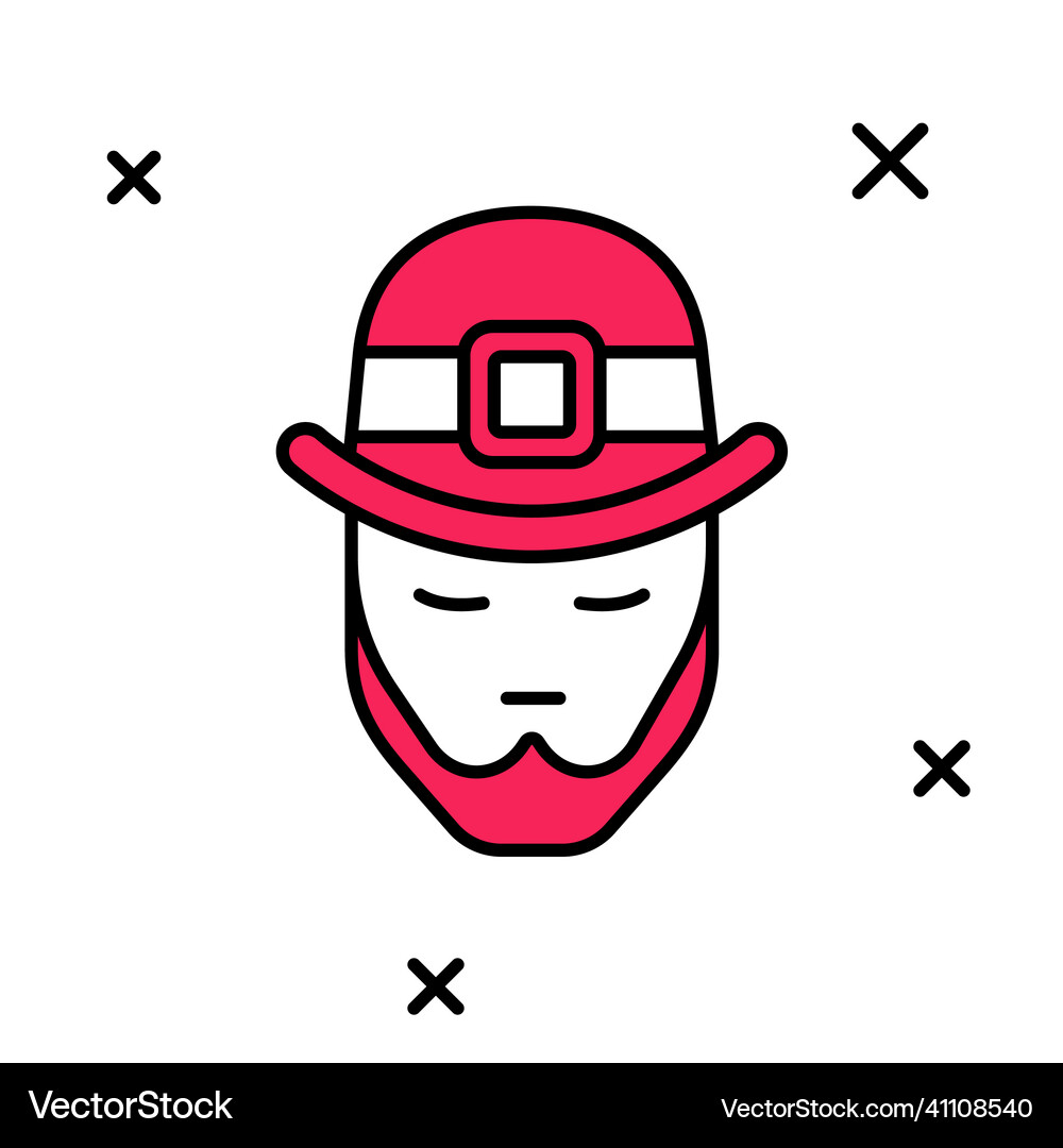 Filled outline leprechaun icon isolated on white Vector Image