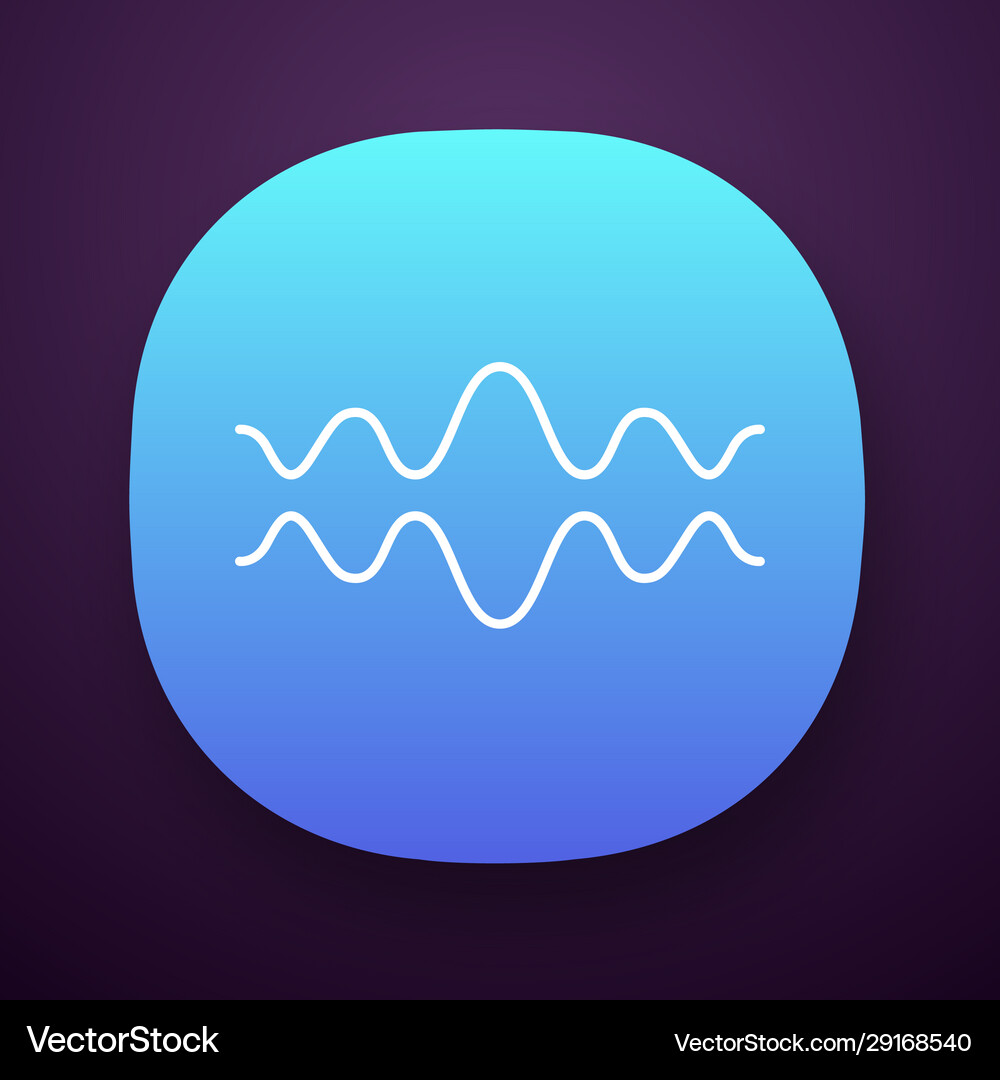 Fluid wave app icon flowing wavy lines music Vector Image