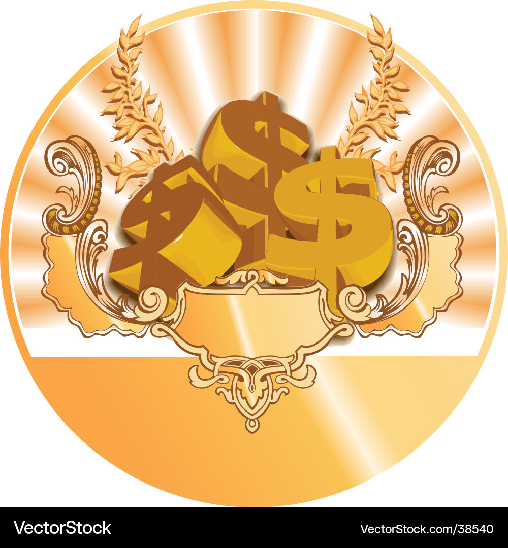 Golden dollar icon Royalty Free Vector Image - VectorStock