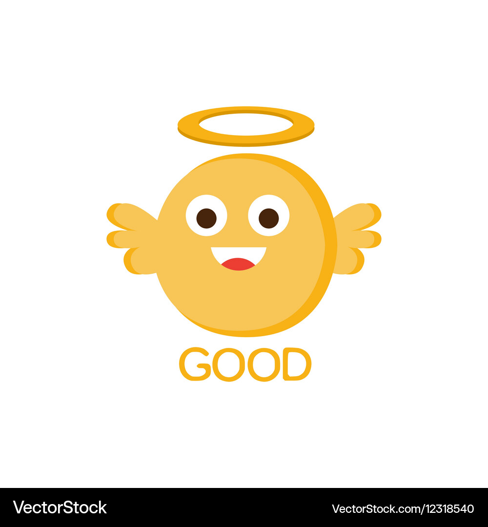 Good Yellow Angel Word And Corresponding Vector Image