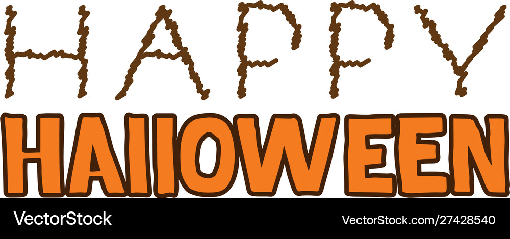 Happy halloween type text greeting card isolated Vector Image