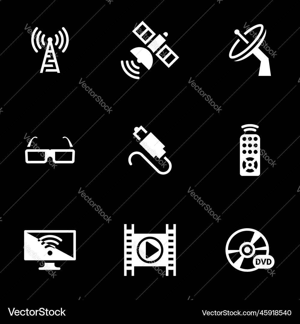 Icons for theme tv satellite broadcasting icon Vector Image