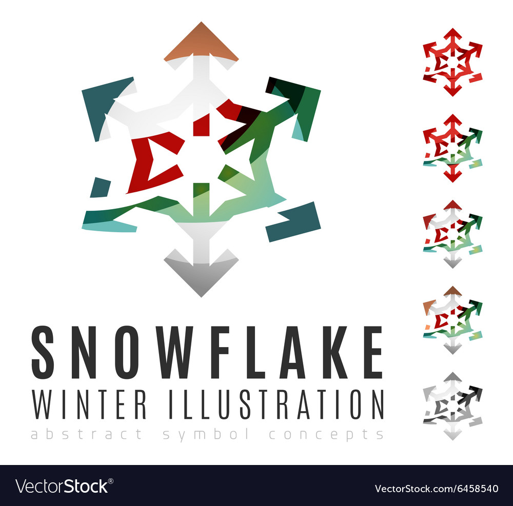 Set of abstract colorful snowflake logo icons Vector Image