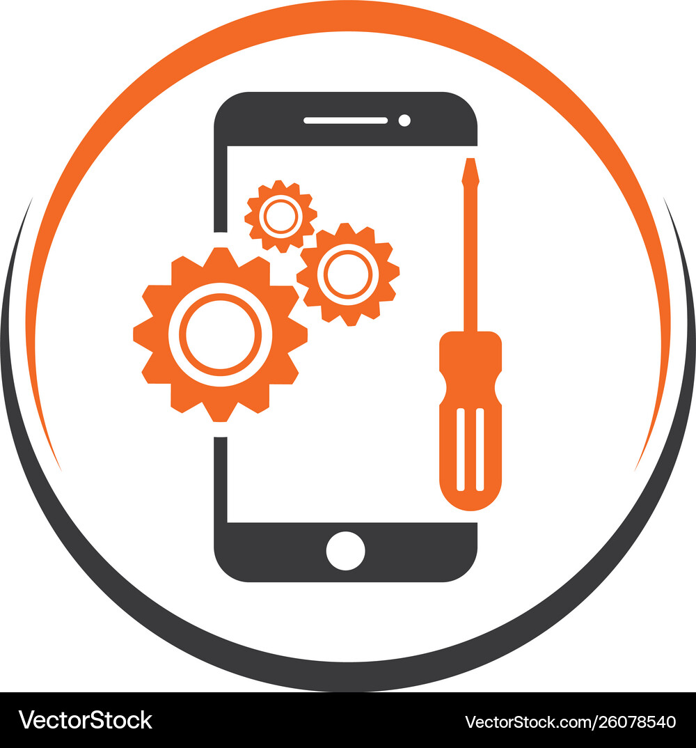 Smartphone repair logo icon design Royalty Free Vector Image