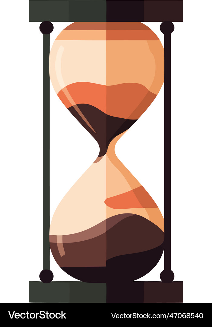 Time flows like sand in antique hourglass Vector Image
