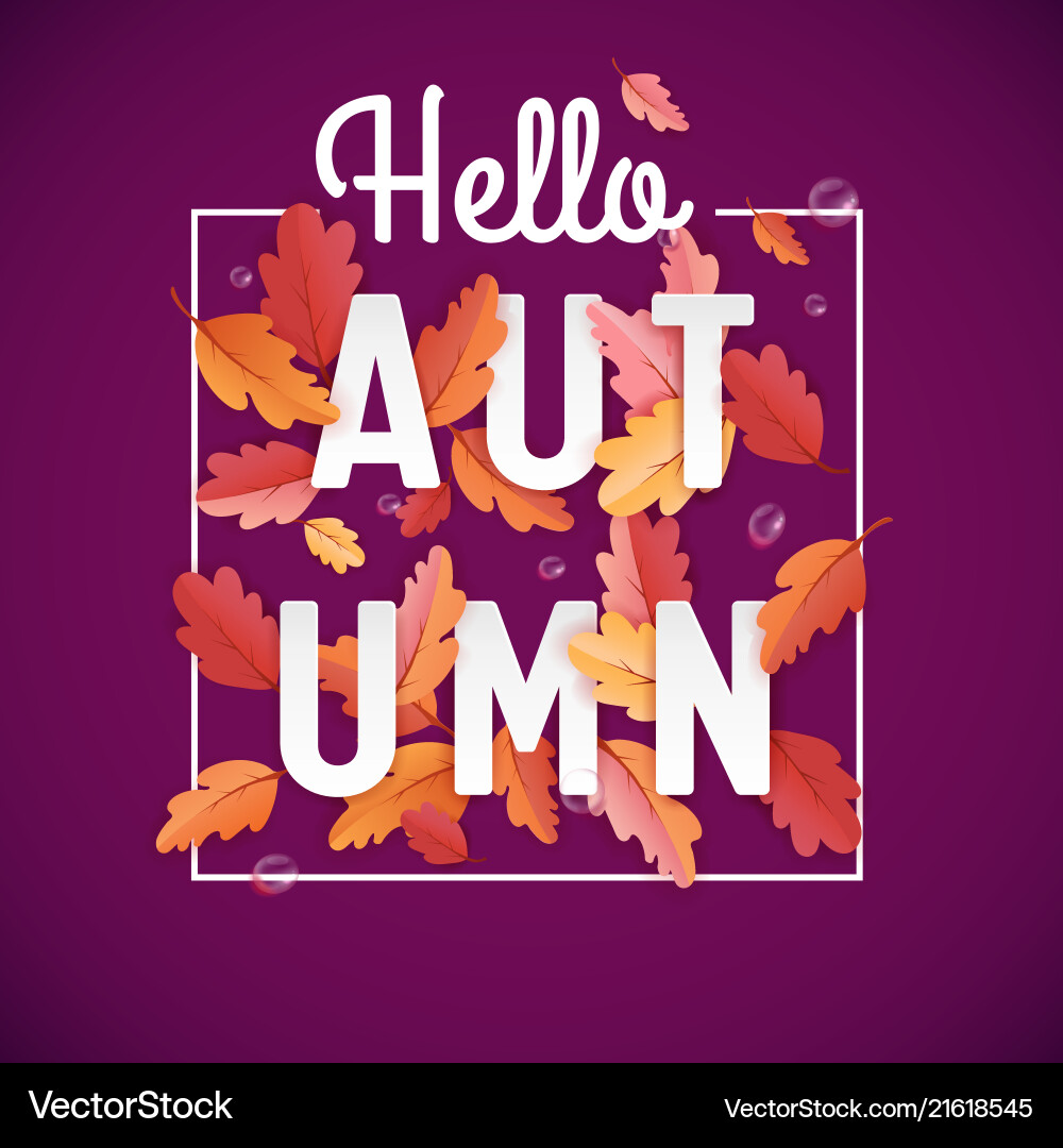 Autumn background template with beautiful leaves Vector Image
