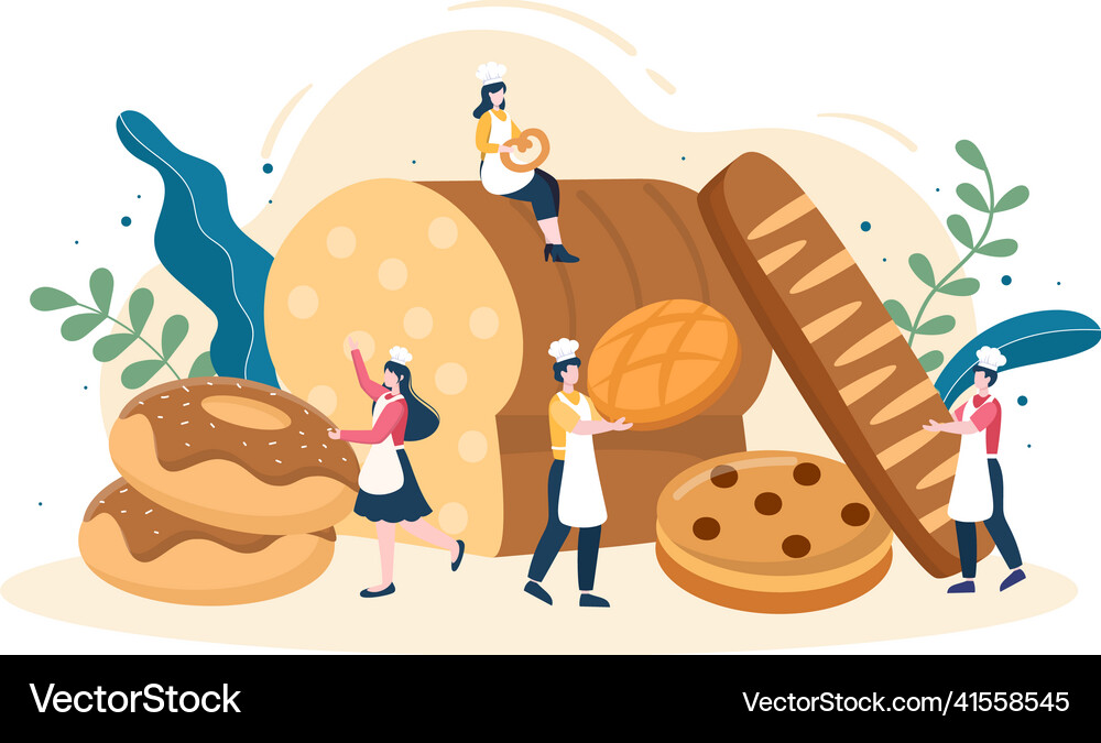 Bakery shop that sells various types of bread Vector Image