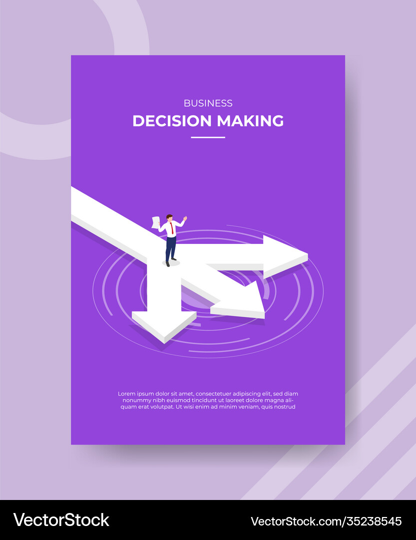 Business decision making men hold paper standing Vector Image