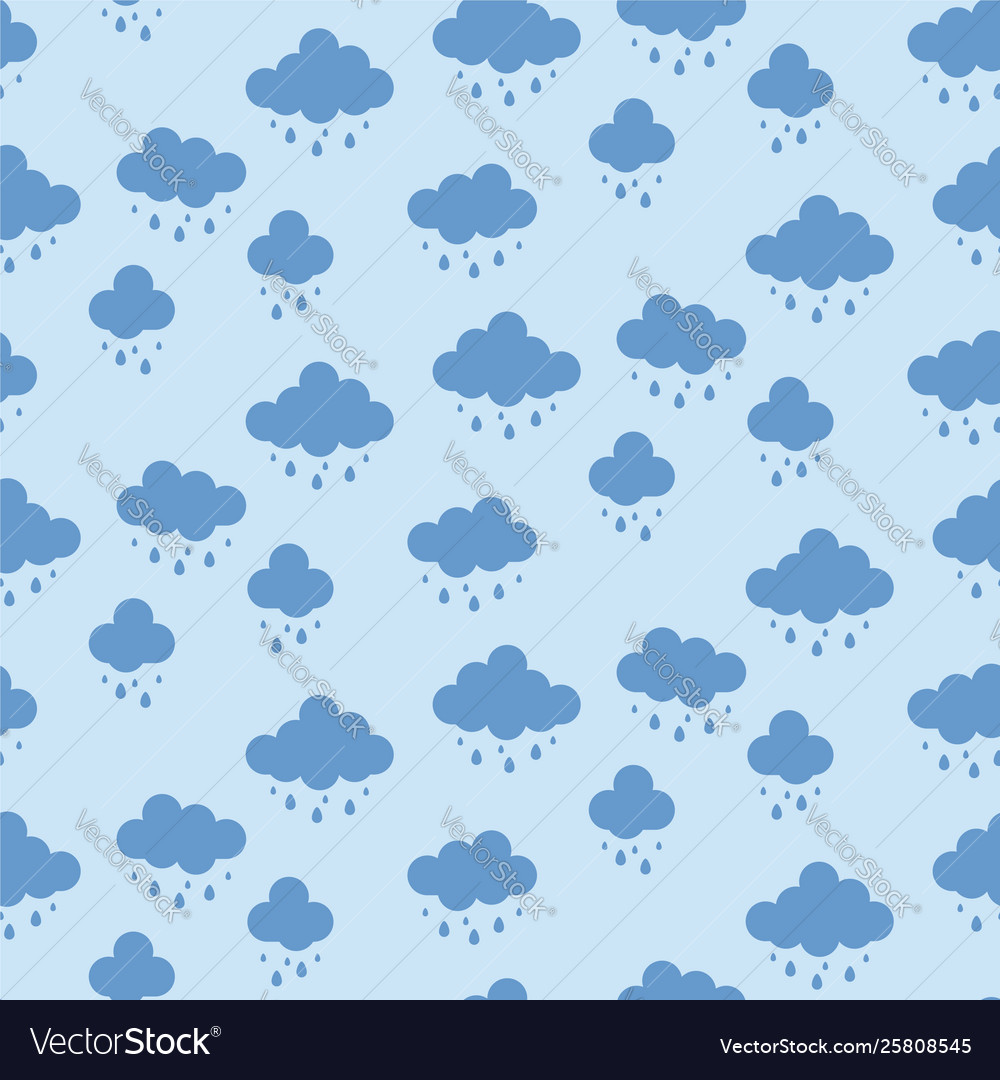 Clouds background rain drops pattern seamless Vector Image