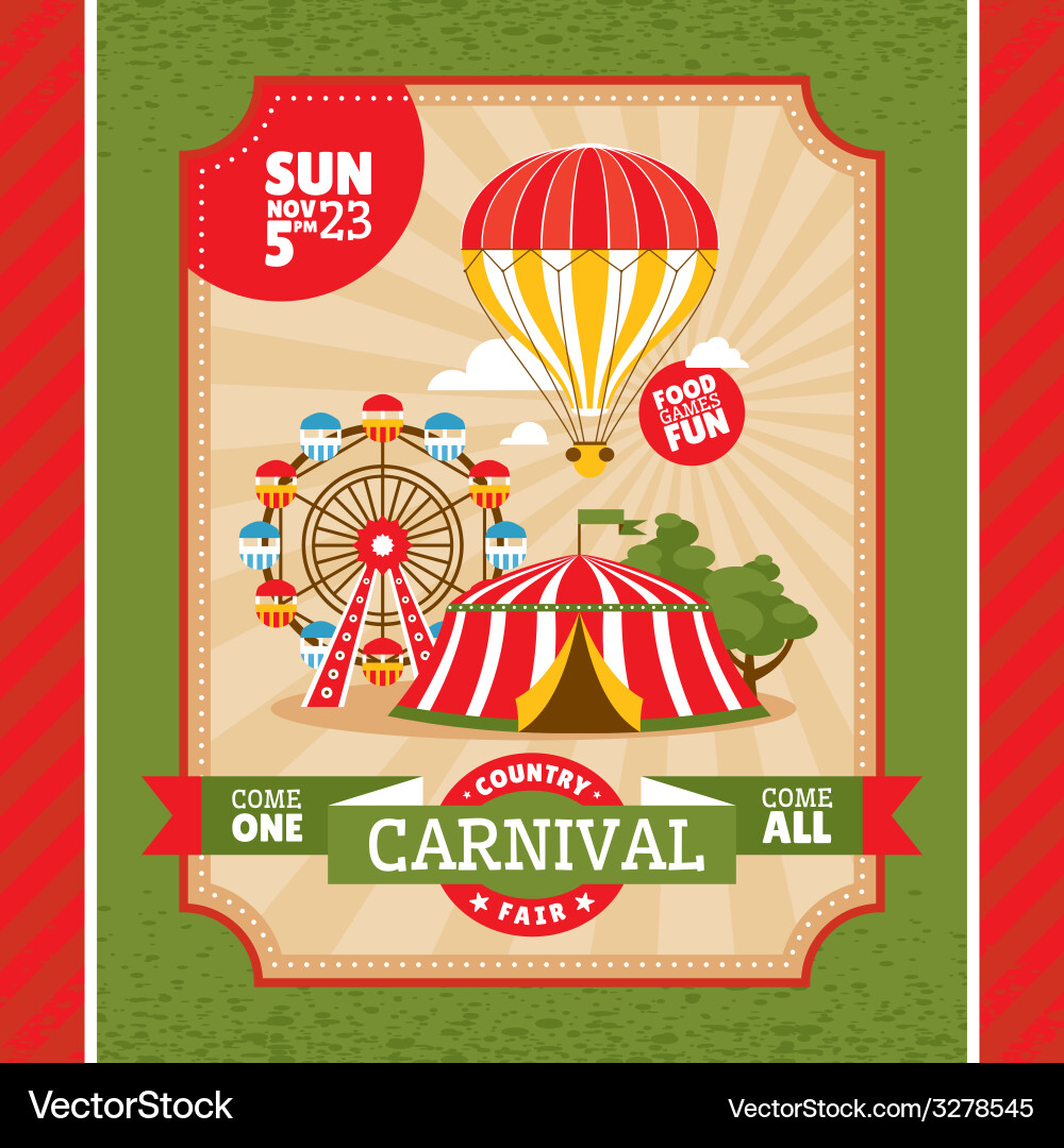 Country fair invitation card Royalty Free Vector Image