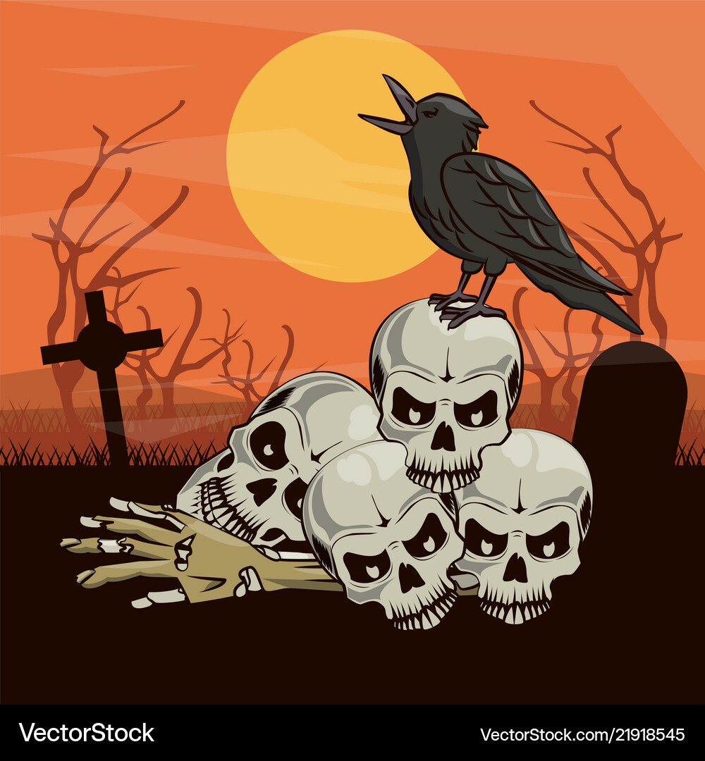Halloween scary cartoons Royalty Free Vector Image